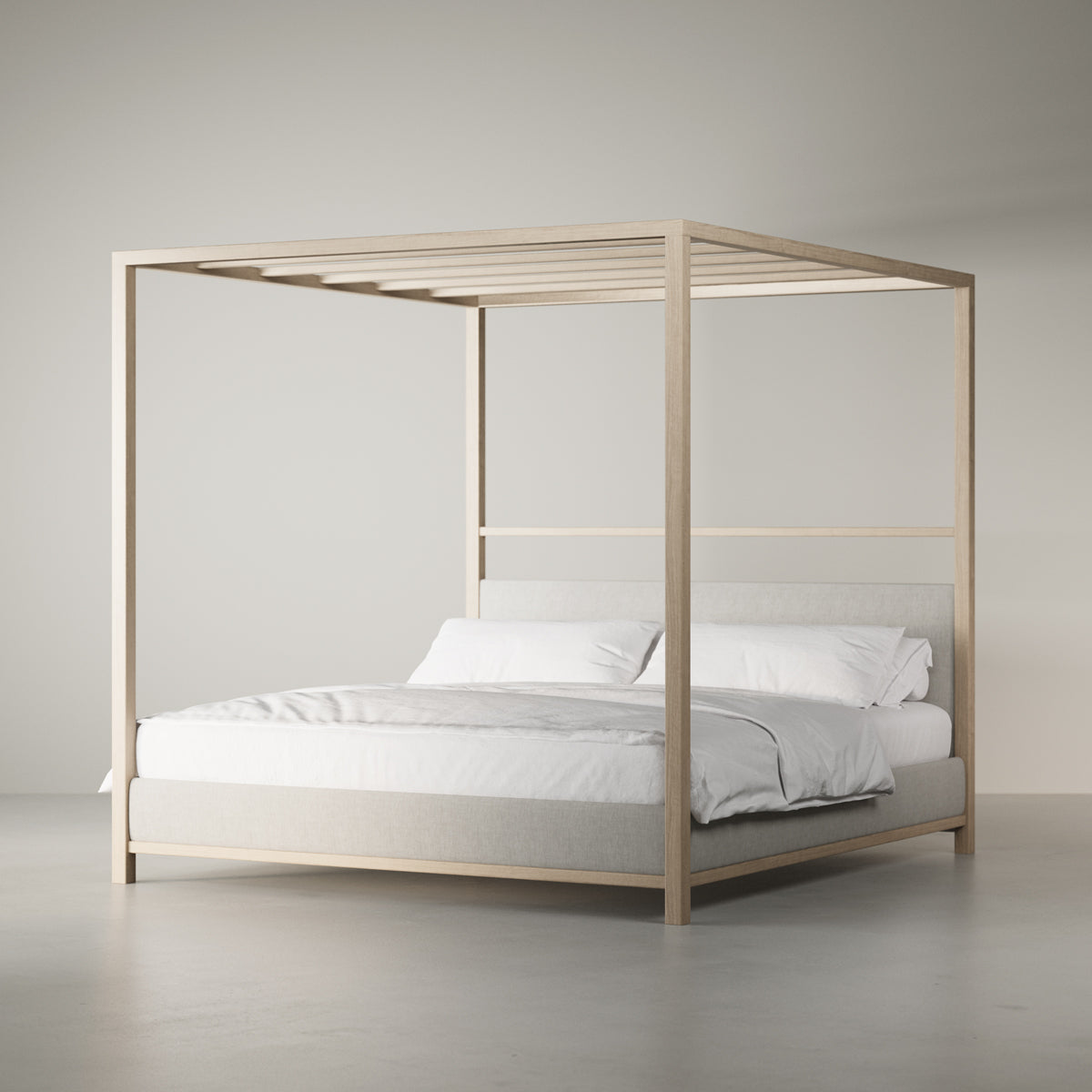 White oak canopy bed store
